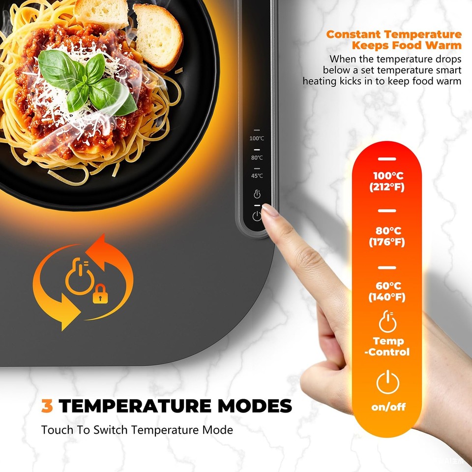 Warming Mat for Food, Foldable Food Warming Mat Tray with Adjustable ...