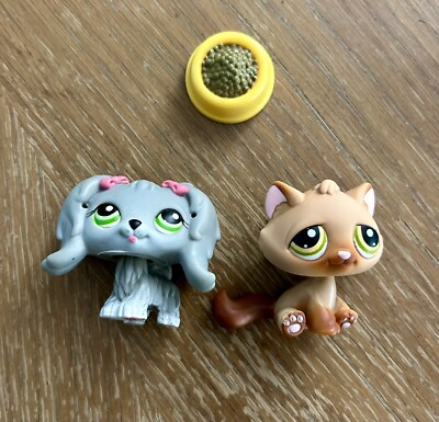 Littlest Pet Shop LPS Authentic Pet Pairs 193 Maltese Dog 194 Kitten | eBay