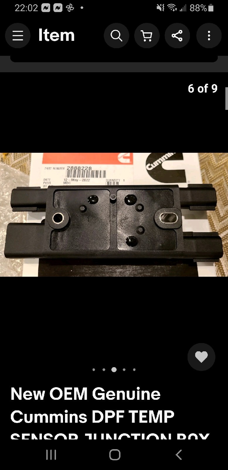 New OEM Genuine Cummins DPF Temp Sensor Module Junction Box 2888228 | eBay