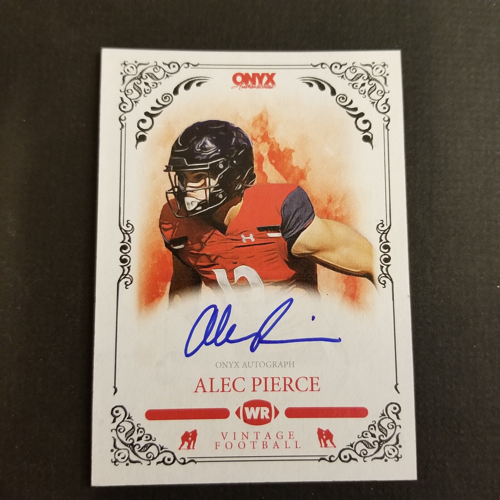 2022 Onyx Vintage FB AUTOGRAPH Blue Ink ALEC PIERCE Colts CINCINNATI ...