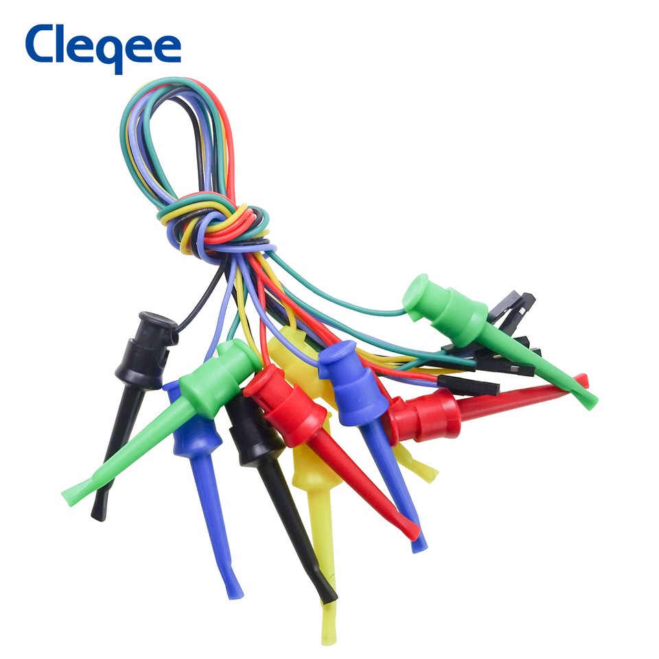 Cleqee Mini Grabber Test Hook to Breadboard Jumper Wires Soft Flexible ...