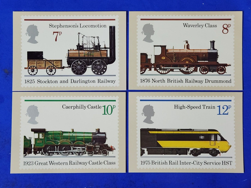 Tampon Cartes Postales Set 4 Phq No.12 1975 Publique Chemin de Fer ...