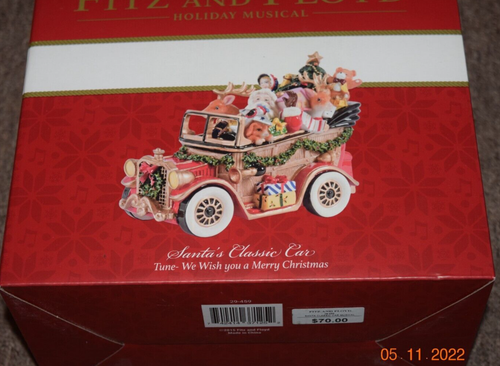 FITZ N FLOYD #3, "SANTA CLASSIC CAR," Musical Decoration, Orig. Box (c ...