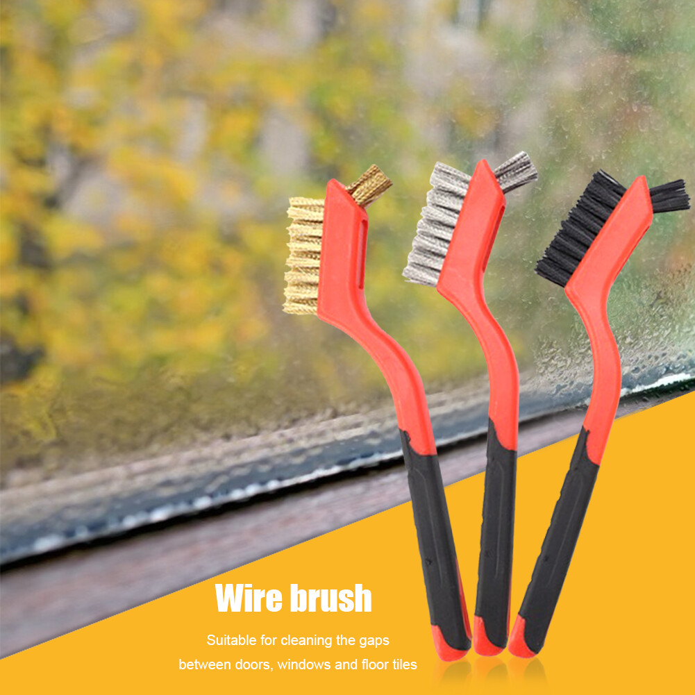 3pcs 7 inch Wire Brush Set Rust Paint Remover Metal Scrubbing Polishing ...