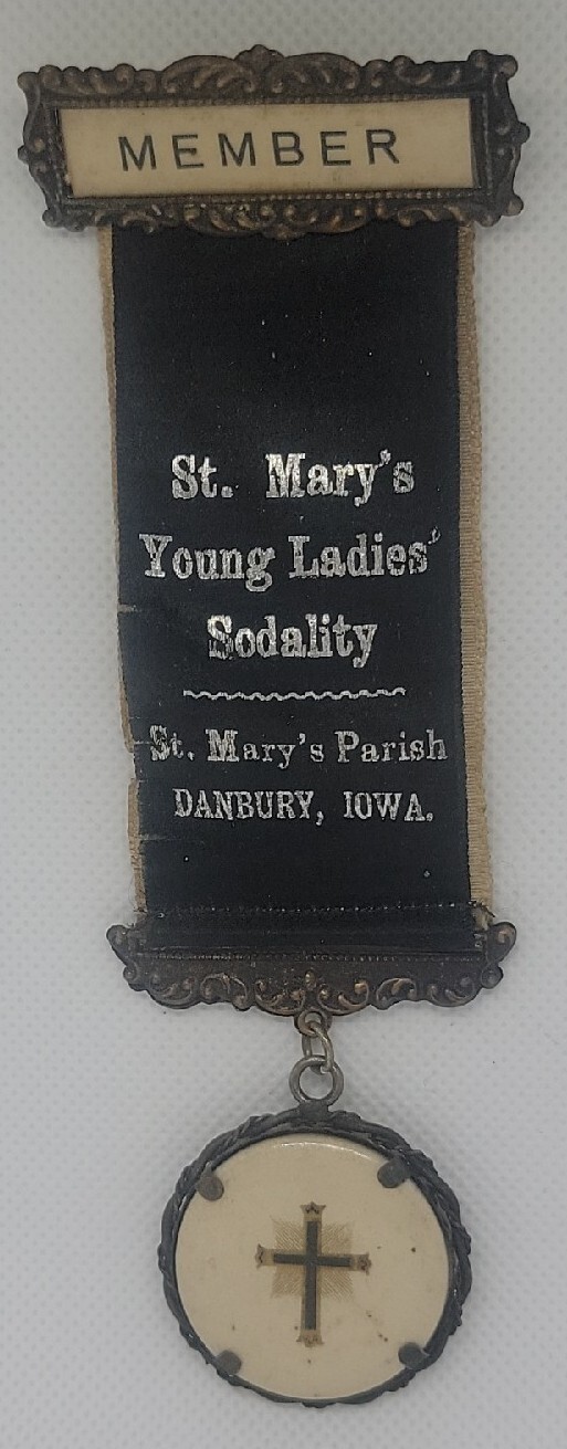Vtg. Antique Sodality Badge/ Pin St. Mary's Parish Danbury, IA | eBay