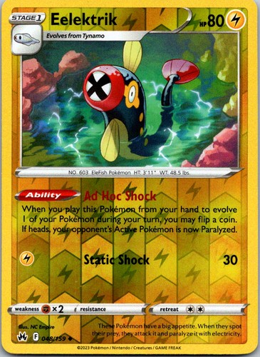 Eelektrik Reverse Holo Uncommon Crown Zenith 048/159 NM | eBay