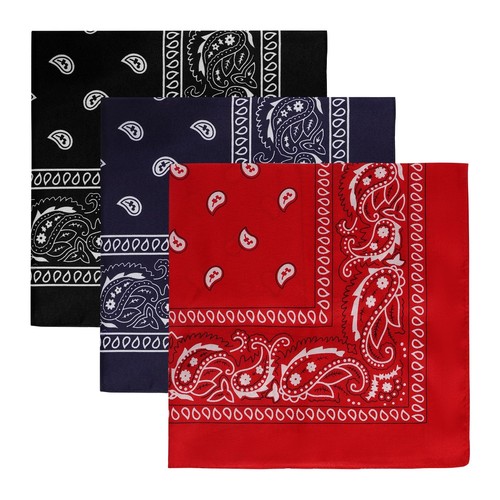 3Pcs Paisley Pattern Bandanas for Men and Women Cowboy Bandana ...