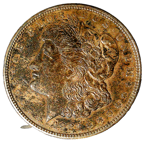 1921-P Morgan MONSTER DARK TONER OBV & REV $1 Dollar US Mint Silver AU ...