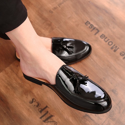 Fashion Men Half Slippers Tassel Loafers Slides Slip On Flats Casual ...