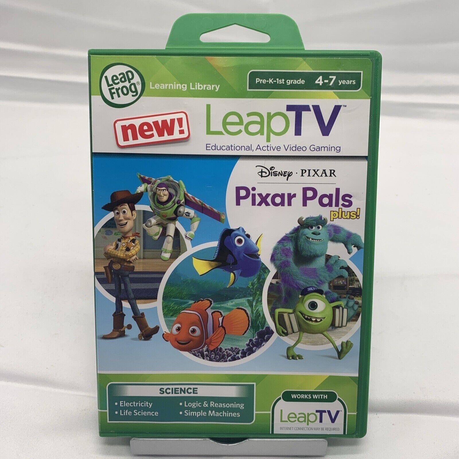 LeapFrog LeapTV Pixar Pals Plus! Game Science Ages 4-7 Pre K-1st Grade ...