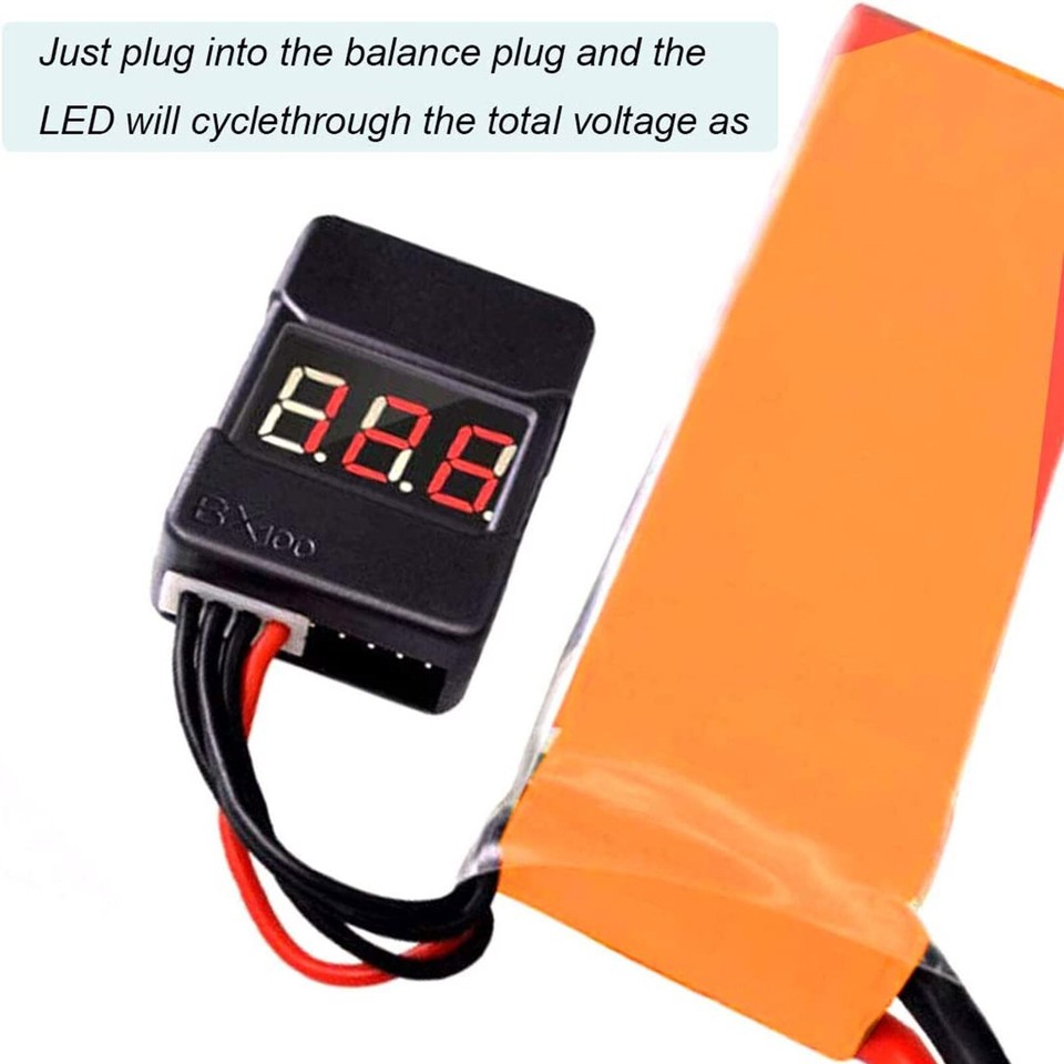 2X RC Lipo Battery Low Voltage Alarm 1S-8S Buzzer Indicator Checker ...