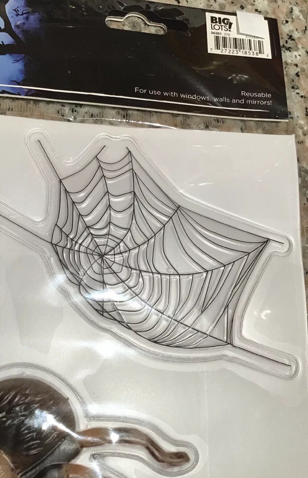 3D Life Size Realistic Spiders Webs Flies Halloween Prop Window Cling ...