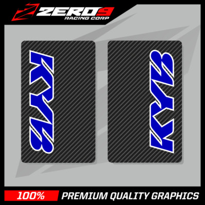 KYB UPPER FORK DECALS MOTOCROSS GRAPHICS MX GRAPHICS ENDURO CARBON BLUE ...