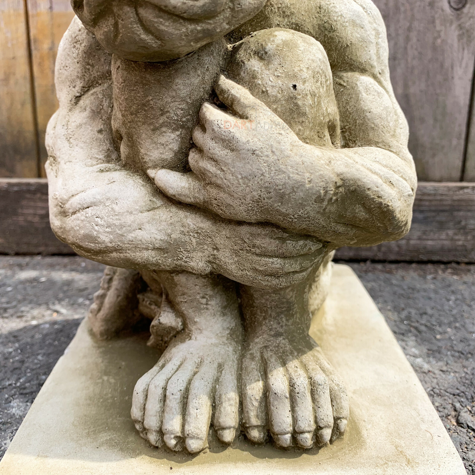 Stone Grumpy Gargoyle Statue Outdoor Garden Ornament Sculpture Goblin ...