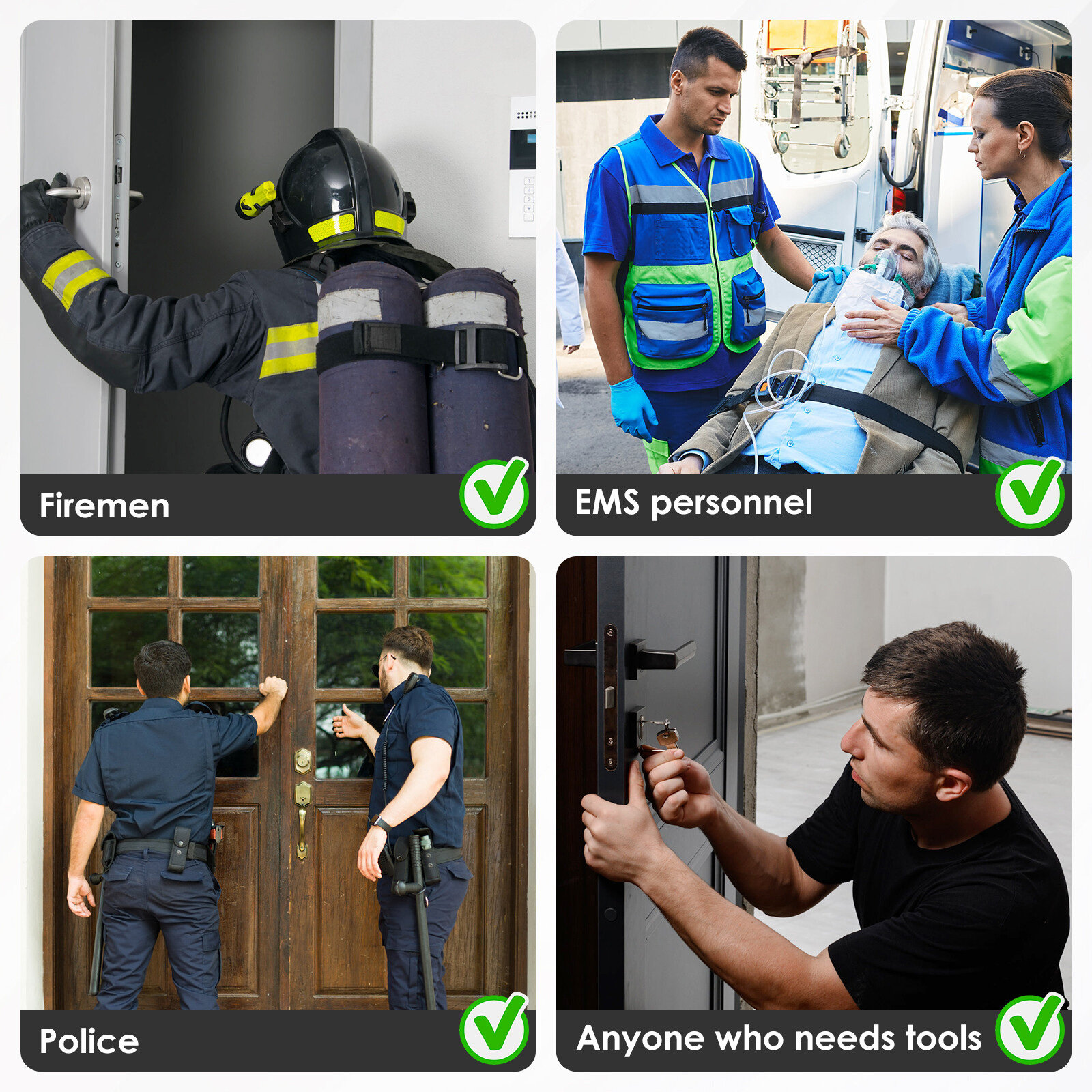 4Pcs Firefighter Tools Stainless Steel Firefighter Multitool Pry Bar ...