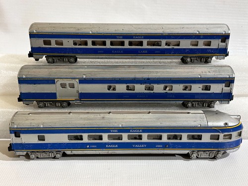 AMERICAN FLYER 24556 24559 24866 W/ RIVETS MOPAC PASSENGER CARS 1958 ...