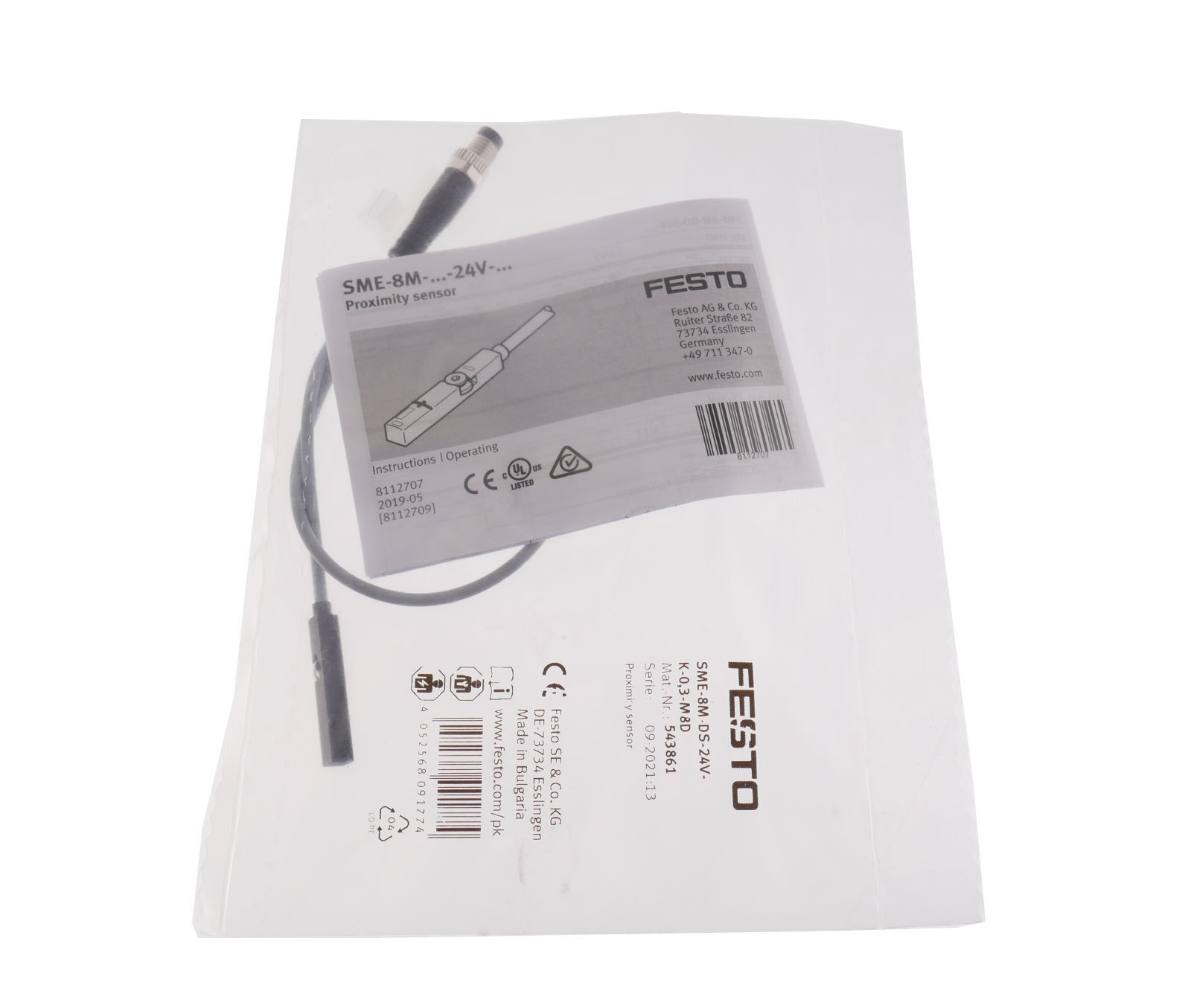 FESTO 543861 SME-8M-DS-24V-K-0,3-M8D SME8MDS24VK03M8D ! NEW ! | eBay