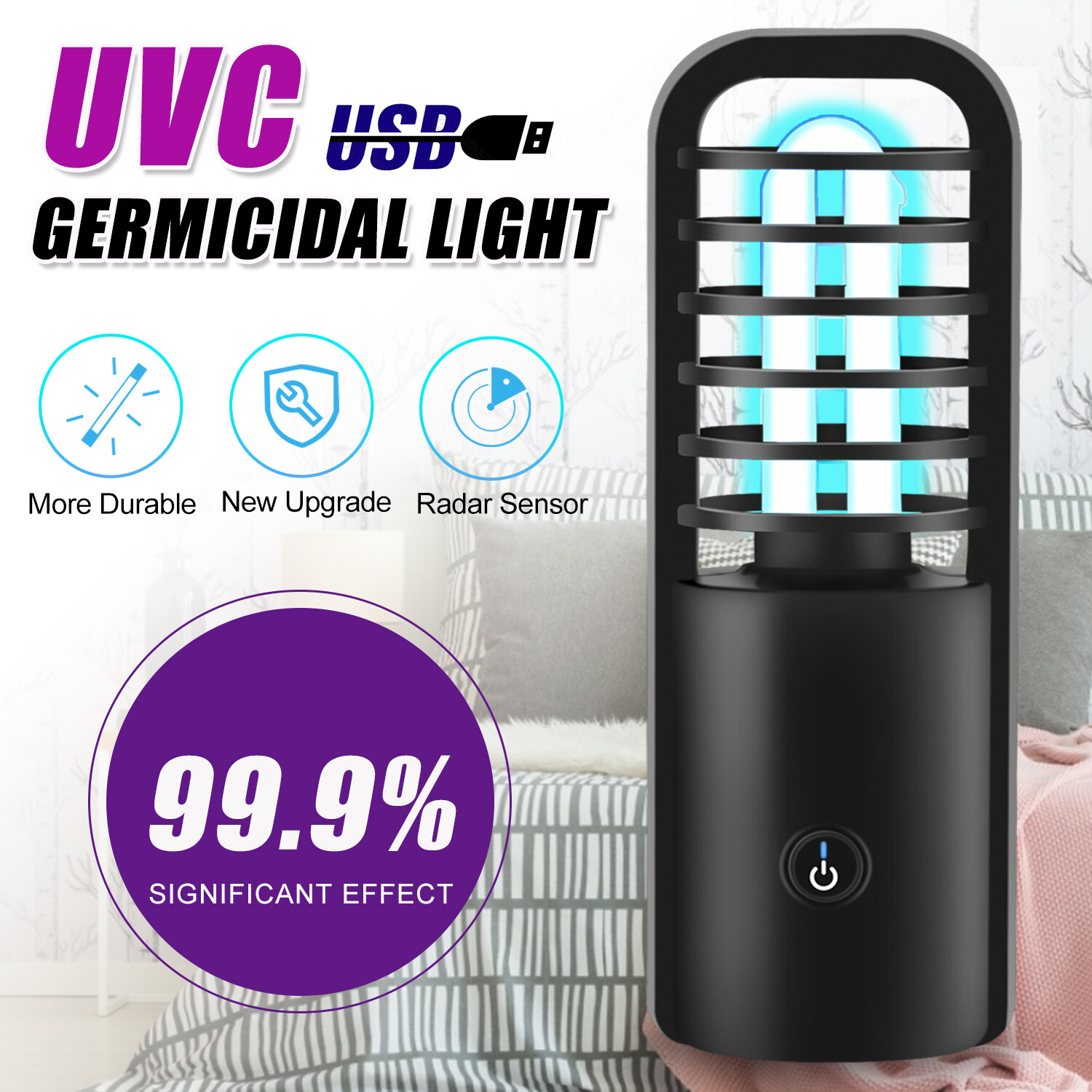 Portable UV UVC LED Light UltraViolet Ozone USB Germicidal Lamp For ...