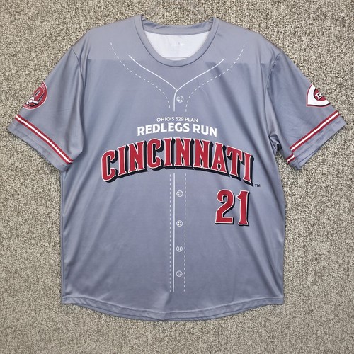 Cincinnati Reds Large Jersey Shirt Redlegs Run 2021 Jersey Rare Gray ...