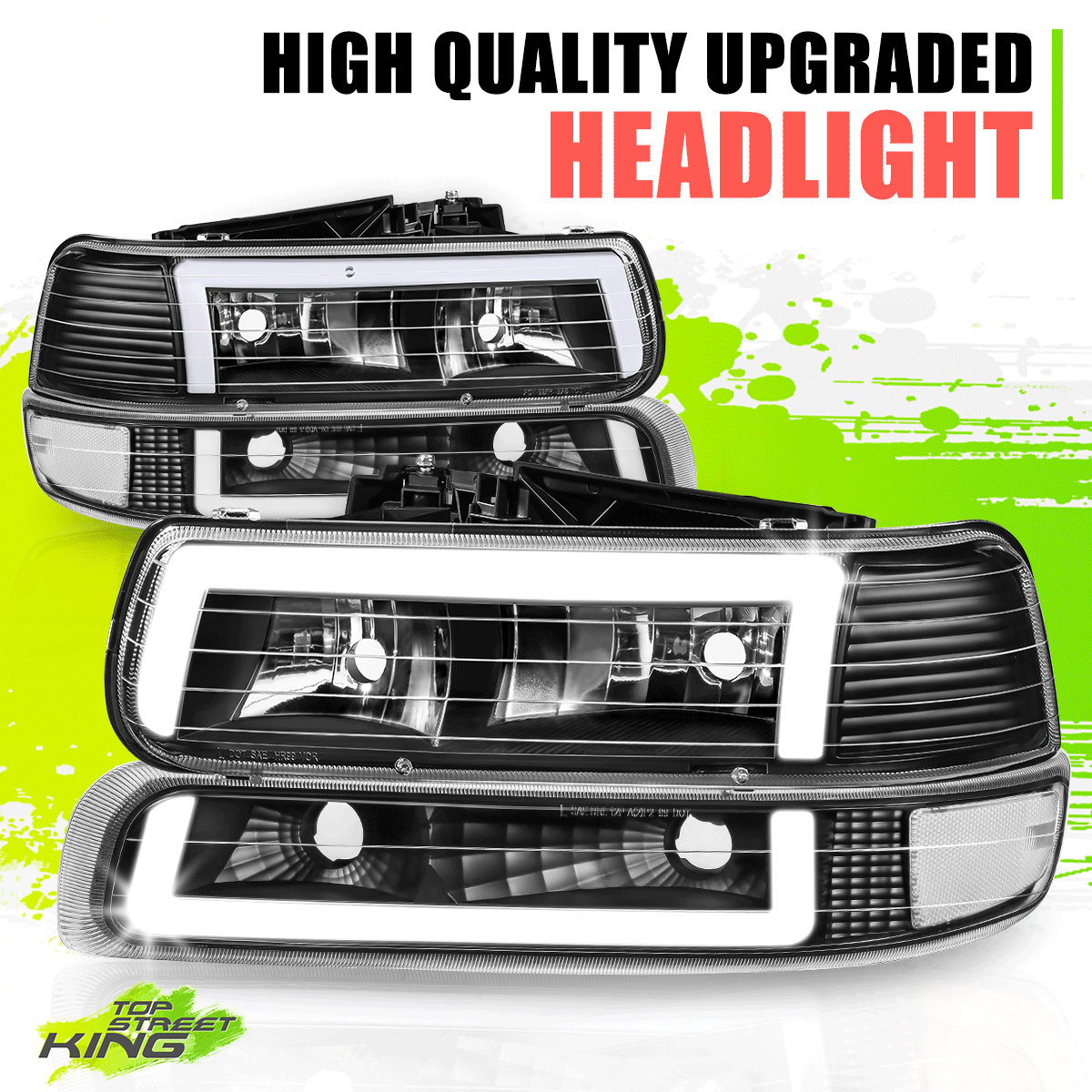 C-Pattern LED DRL Headlight w/ Bumper Light for Silverado Suburban ...