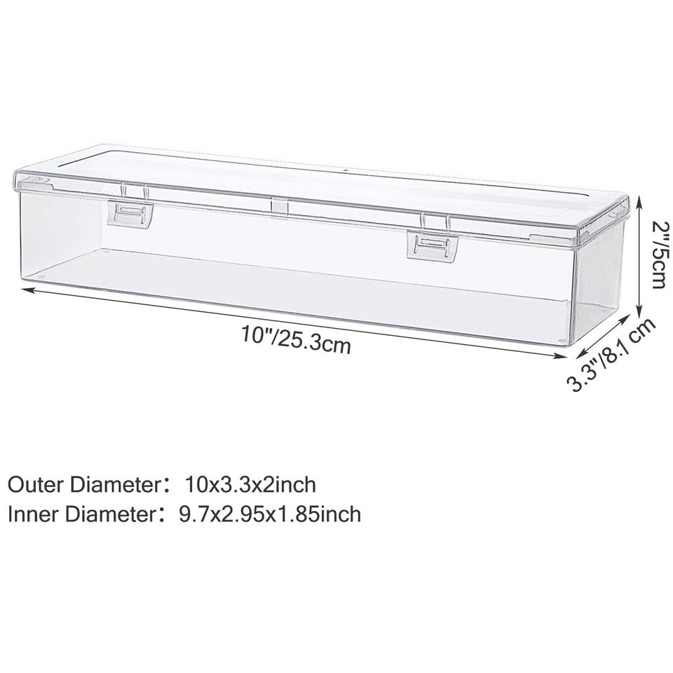 Clear Large Plastic Storage Container Box Hinged Lid Crafts Markers ...