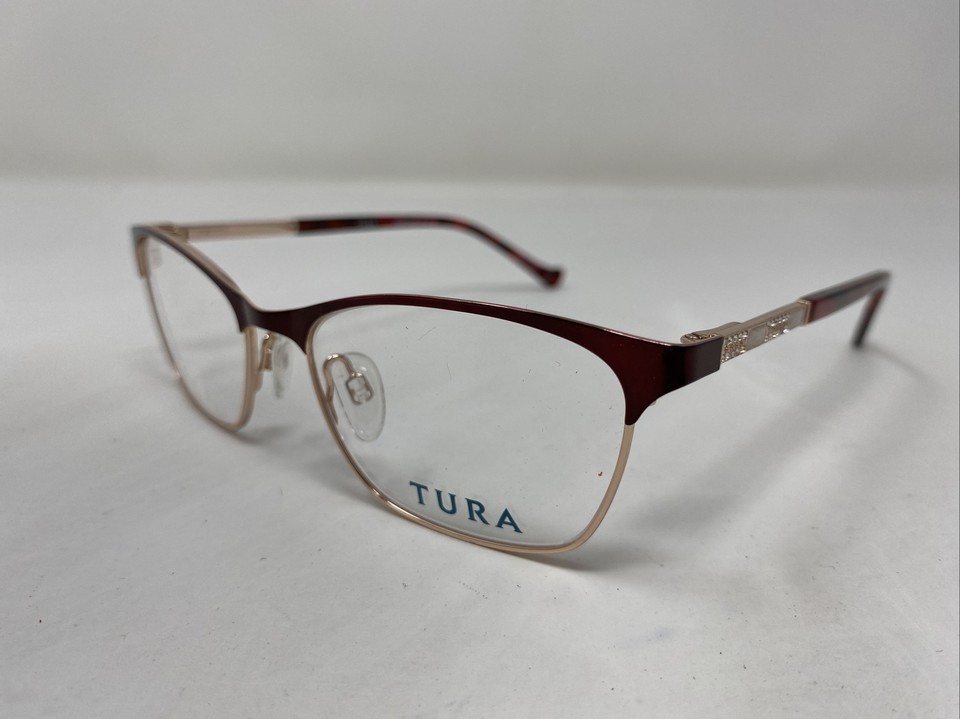 Tura R580 BUR 51-16-135 B:35 Burgundy Metal Full Rim Eyeglasses Frame ...