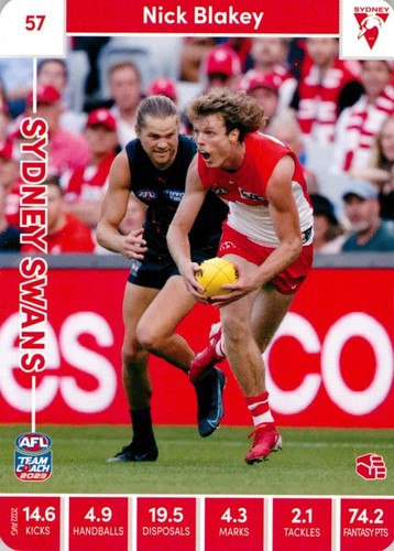 New 2023 SYDNEY SWANS AFL Card NICK BLAKEY Teamcoach | eBay