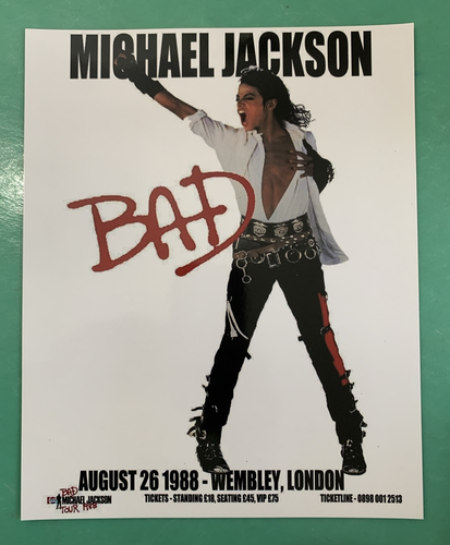 Michael Jackson Bad Concert 8/26/88 Wembley, London 8x10 Glossy Poster ...