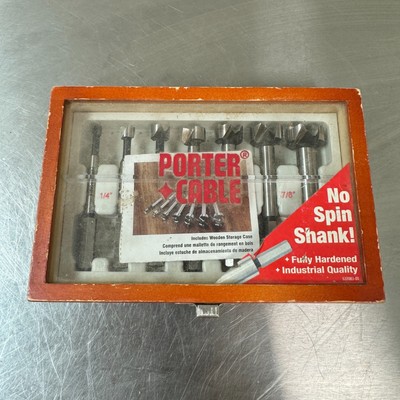 Porter Cable Forstner Bits Set 7 PC 1/4” To 1” w/ Wooden Box No Spin ...