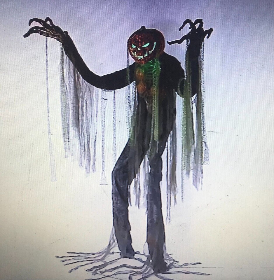 Halloween Animatronic 7' Lifesize Root of Evil Scarecrow Pumpkin Prop ...