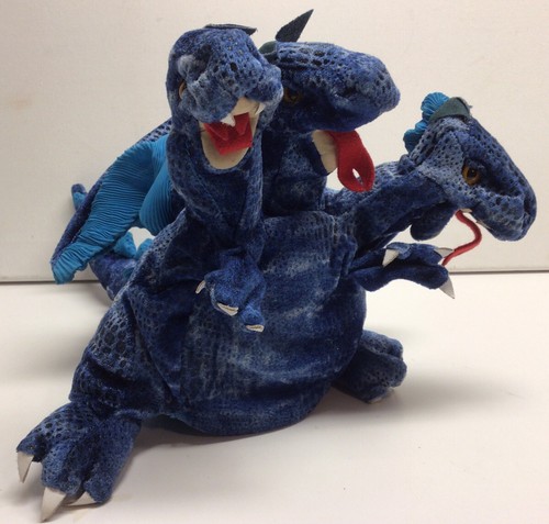 Folkmanis Three-Headed Blue Dragon Hydra Hand Puppet Plush Toy | eBay