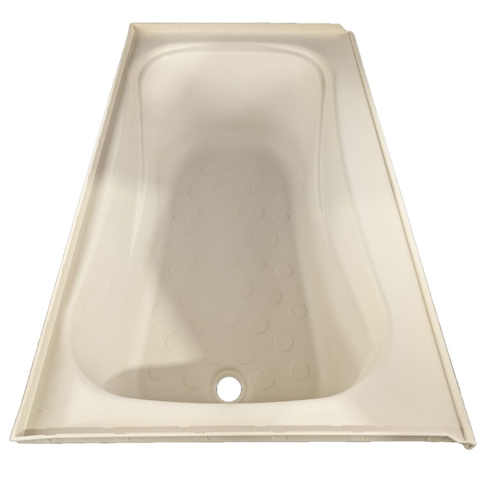 RV Bath Tub 40" x 24" Parchment Left Drain Trailer Camper Wash Bath ...