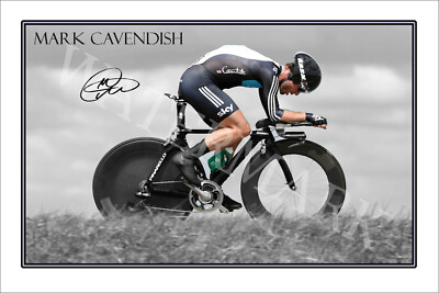 Mark Cavendish signed 12x18 inch photograph poster- Top Quality - Tour ...