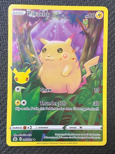 Pikachu 5/25 Pokemon Celebrations 25th Anniversary Base Set Full Art ...