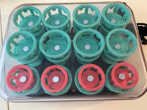 CLAIROL-LOCK N ROLL TIGHT SPIRAL CURLS 24 (2 SIZES) HOT CURLERS ROLLERS ...