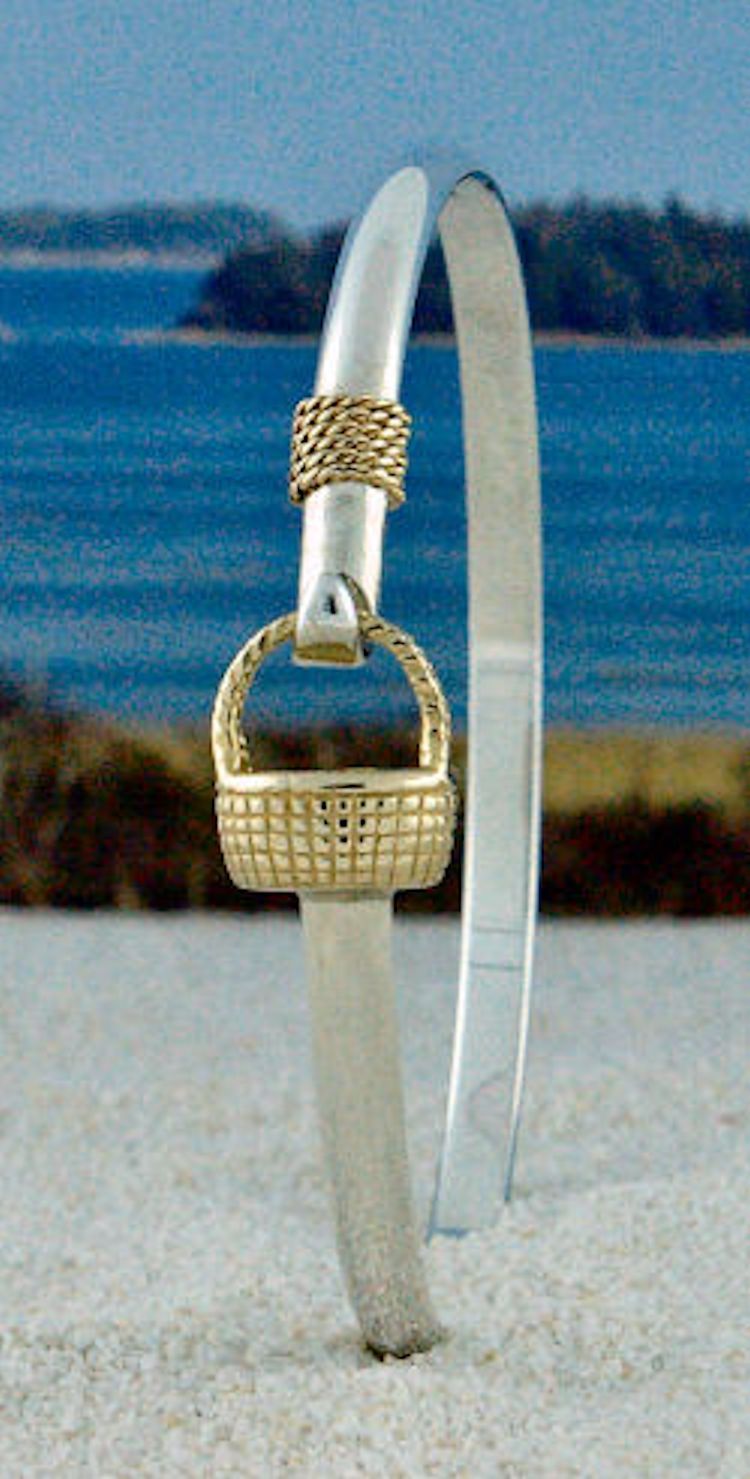Nantucket Basket Cape Cod Two Tone Bracelet with 14K Gold Basket | eBay