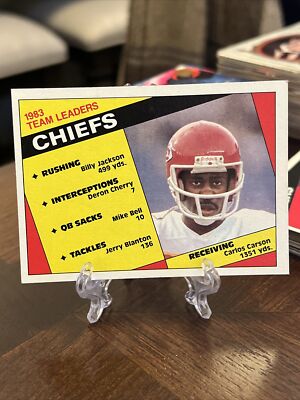 1984 Topps #84 1983 Team Leaders Chiefs - Carlos Carson Kansas City ...