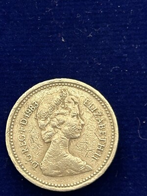 1983 Royal Arms One Pound Coin Old Style ( £1 ) EXTREMELY RARE- Wriring ...