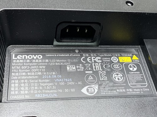 Lenovo T2324dC 23" ThinkVision 1920 X 1080 LED LCD Monitor w/ Stand NO ...