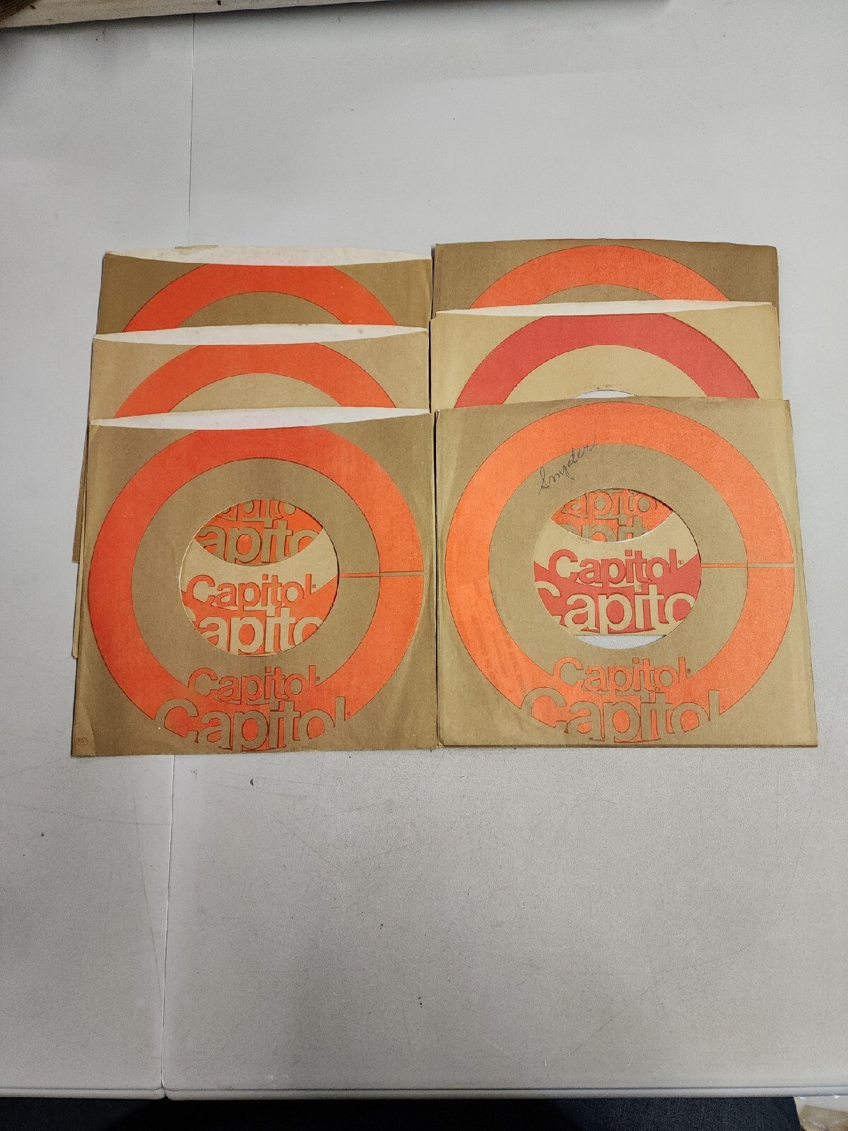45 RPM 7" RECORD SLEEVES CO. SLEEVE 6 PACK SEE PHOTOS - Capitol (SLV86 ...