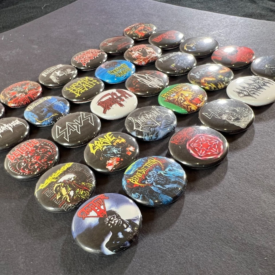 Death Metal 1" Button Pin Set Morbid Angel Vader Dissection Carcass ...