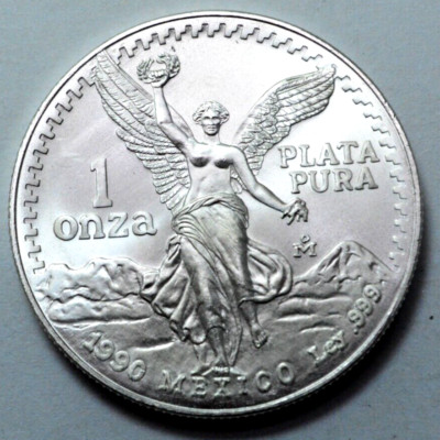 1990 UNC/MS 1 Oz 999 SILVER MEXICO Libertad Pura Plata Limited Rare ...