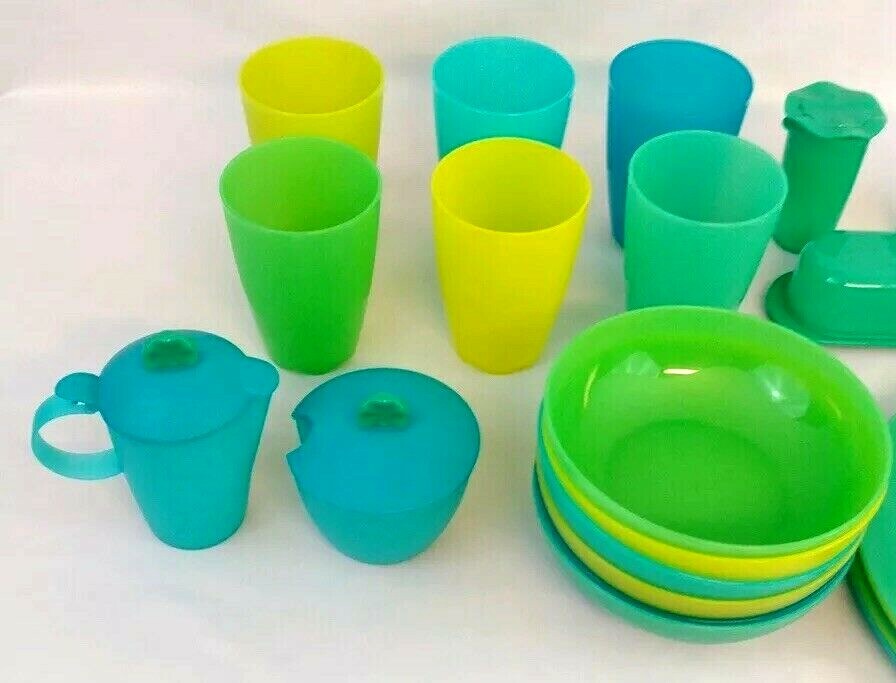 Tupperware Open House 23 Pc Set Cup Plate Bowl Salt Pepper Butter ...