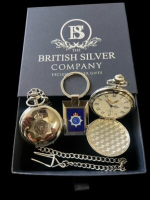 MET POLICE Pocket Watch ID Card Case Engraved NEW KINGS Crest Officer ...