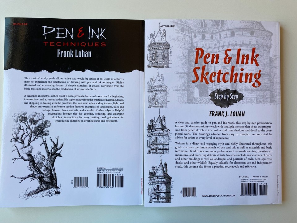 FRANK LOHAN PB LOT 2~Pen Ink Sketching Techniques~STEP BY STEP~Dover ...
