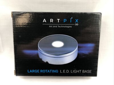 ARTPIX 3D Large Rotating LED Light Base - Silver - 4.72" Dia x 1.5" H ...