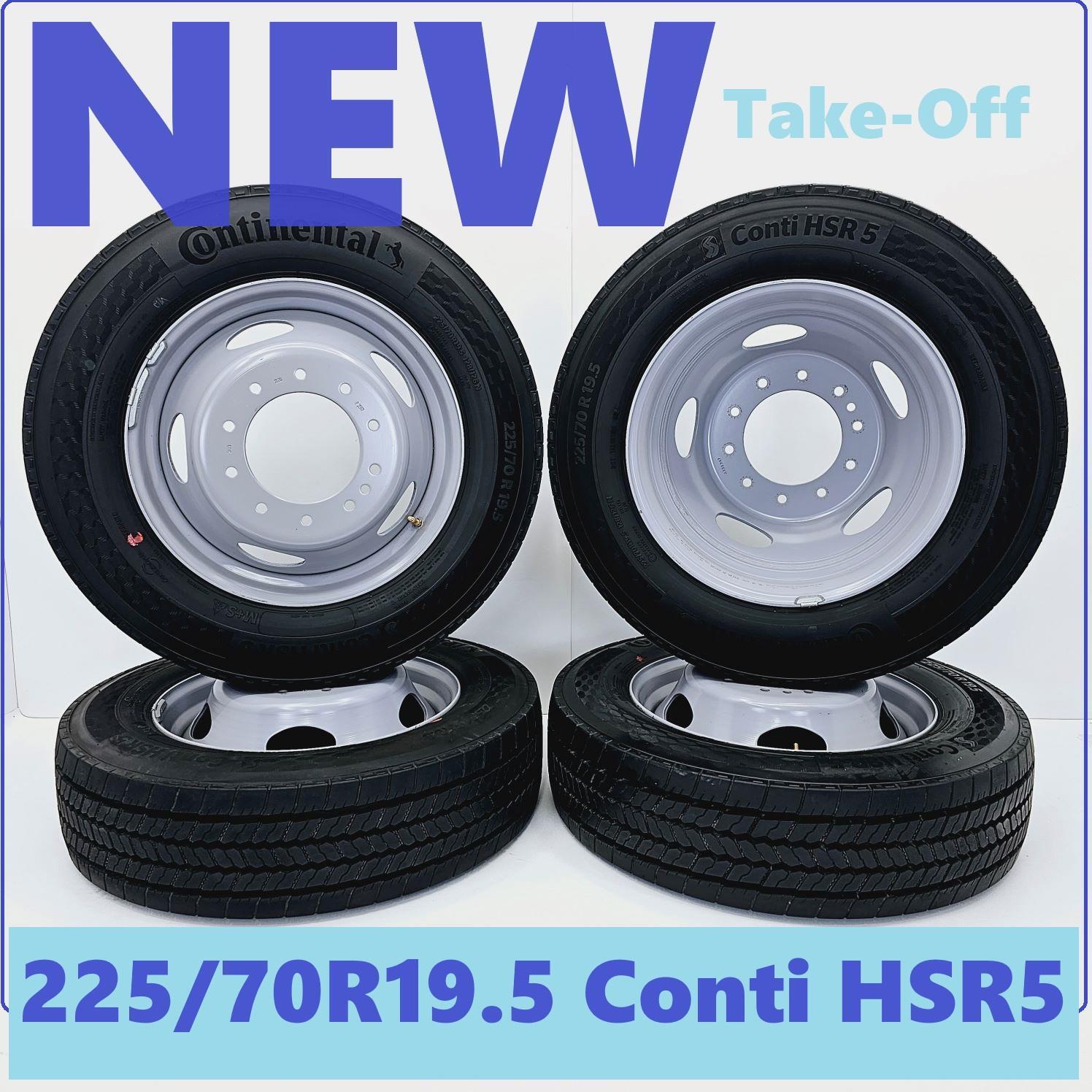 2005-2023 FORD F450 F550 225/70R19.5 CONTINENTAL HSR5 4 TIRES & STEEL ...