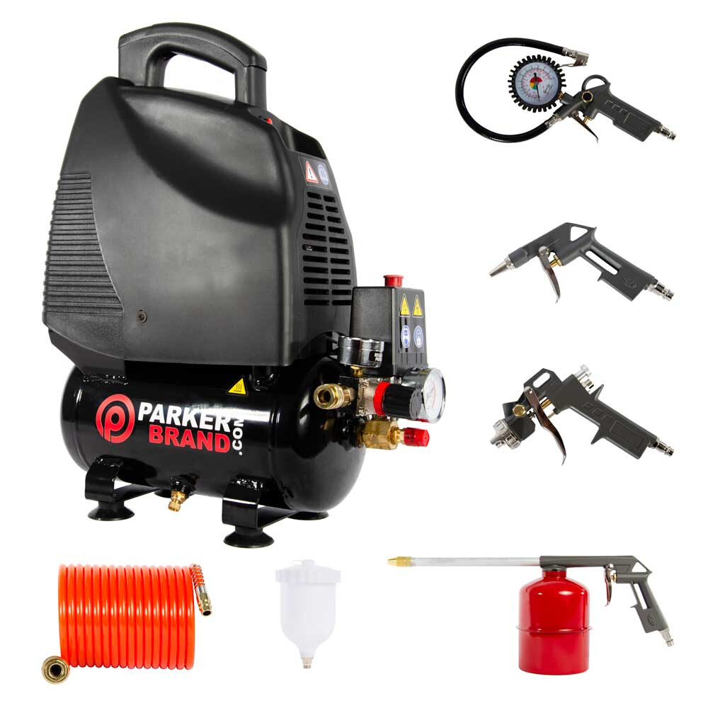 6 Litre Air Compressor & Tool Kit - 5.7 CFM, 1.5 HP, 6L, 115PSI | eBay