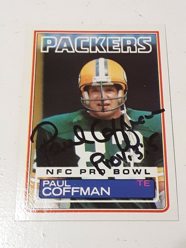 Paul Coffman Green Bay Packers 1983 Topps Autograph Card #76 READ ...