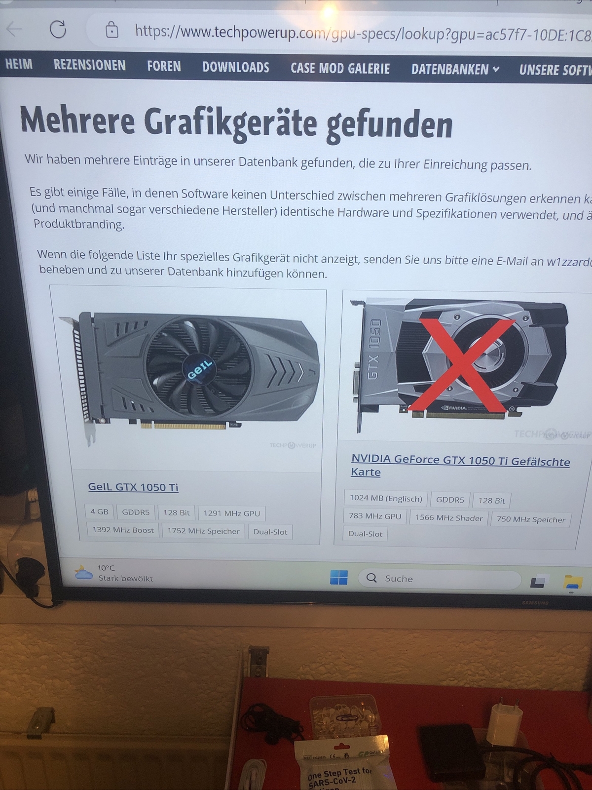 Fake MSI GeForce GTX 1050 TI 4GT OC 4096 MB GDDR5 (Beschreibung Lesen ...